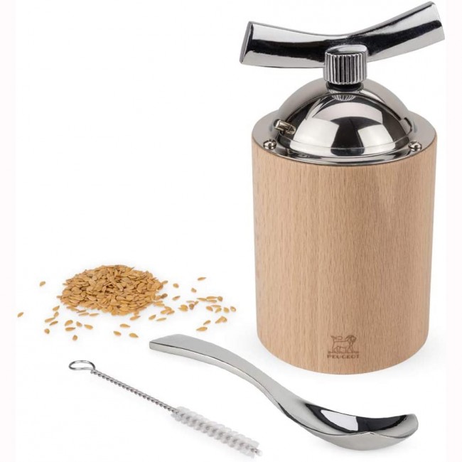 Moulin à graines de lin en bois naturel et inox 13cm - Isen - Peugeot