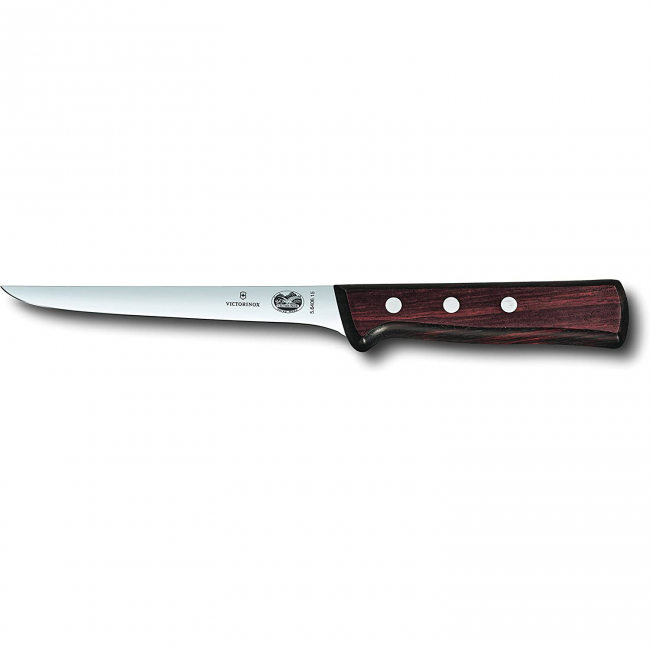 Couteau à désosser lame cambrée 15cm - manche bois palissandre brun ...
